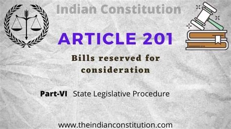 Article 201 Of Indian Constitution Bills Reserved For Consideration