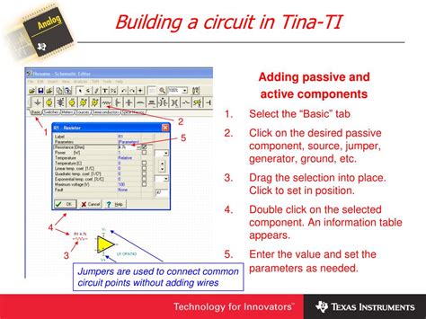 Ppt Analog Basics Workshop Getting Started With Tina Ti Powerpoint Presentation Id3321707