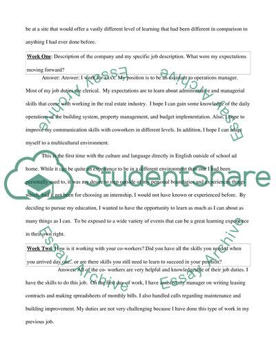 Personal Internship Journal Statement Example Topics And Well Written