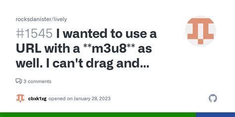 I Wanted To Use A Url With A M3u8 As Well I Cant Drag And Drop