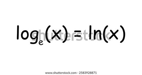 Natural Logarithmic Function Formula Mathematics Logarithm Stock Vector