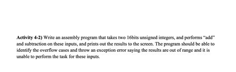 Solved Activity Write An Assembly Program That Takes Chegg