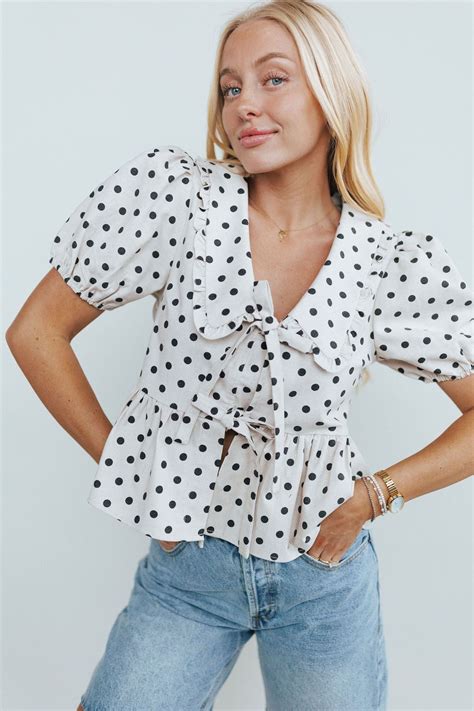 Eleanor Dot Blouse Everyday Outfits Clothes Cute Preppy Outfits
