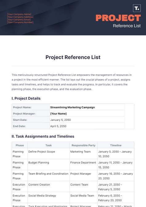 Free Reference List Templates Editable And Printable