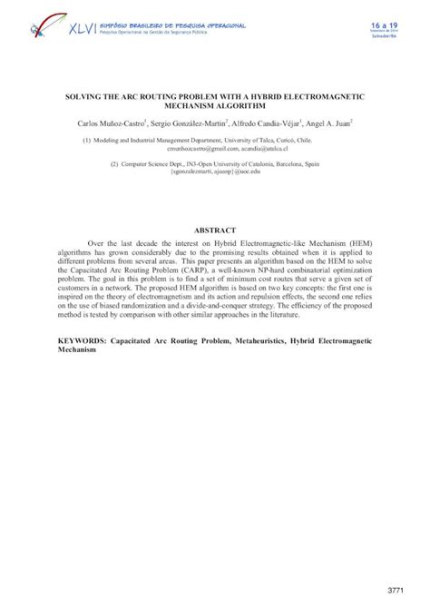 Pdf Solving The Arc Routing Problem With A Hybrid · The Capacitated Arc Routing Problem