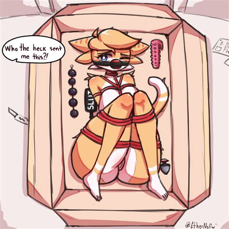 Rule 34 Absurd Res Anthro Arms Tied Ball Gag Blue Eyes Blush Bondage Bondage Bound Box