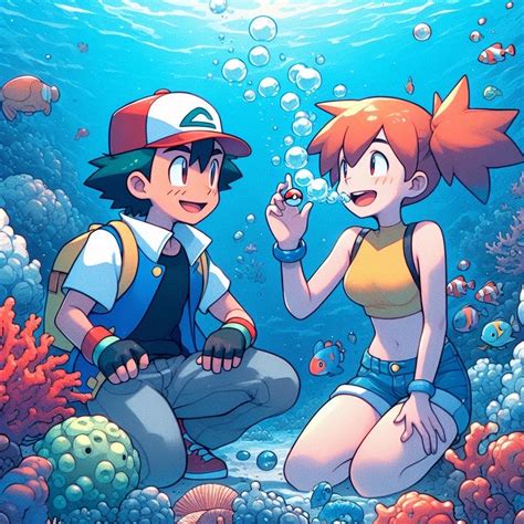 Pokemon Ash And Misty Underwater By Chrisgraduate28 On Deviantart