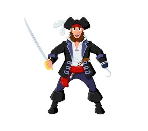 Premium Vector Cartoon Pirate And Corsair Captain Character