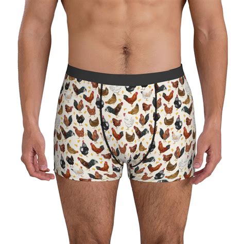 Mens Underwear Classic Cute Cock Chick Breathable Stretch Boxers For