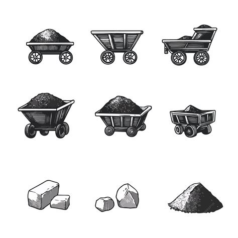 Industrial Coal Icon For Fossil Fuel Mining Premium Ai Generated Vector