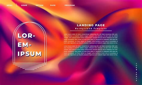 Premium Vector Colorful Gradient Mesh Background Template Copy Space Fluid Colour Landing Page