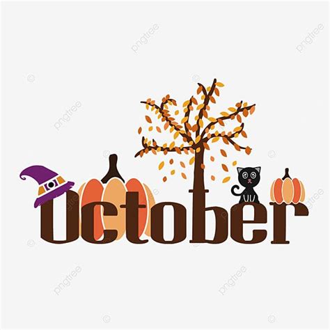October Trees Clip Art Svg Vector