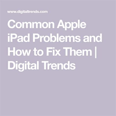 Common Apple Ipad Problems And Fixes