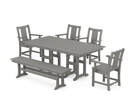 Polywood Prairie Pws2106 1 Gy Prairie 6 Piece Farmhouse Dining Set With