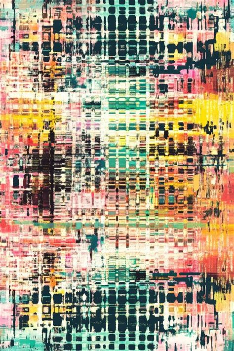 Abstract Colorful Data Patterns In Surreal Repeating Design With Bold Brush Strokes Stock