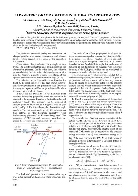 Pdf Parametric X Ray Radiation In The Backward Geometry