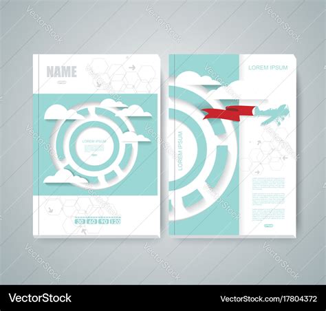 Design Of Magazine Cover With Airplane Flying Vector Image