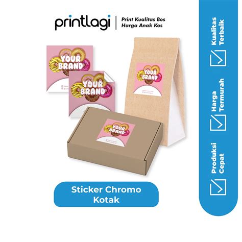 Jual Cetak Stiker Label Kotak Custom Chromo Stiker Label Makanan Minuman Custom Stiker Label