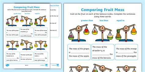 👉 Comparing Mass Of Fruit Twinkl Ks1