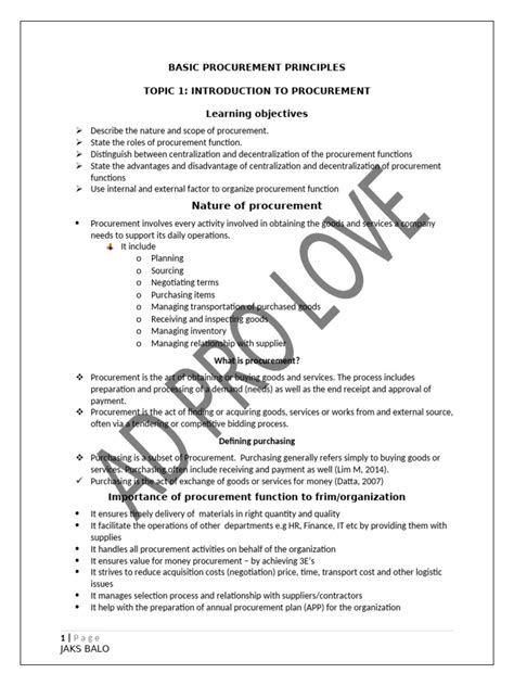 Basic Procurement Principles Pdf