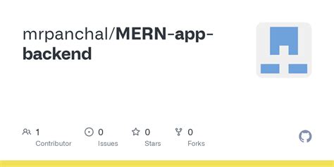 Github Mrpanchalmern App Backend