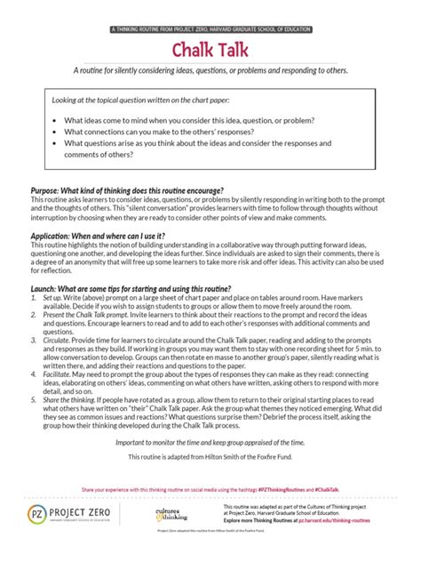 Chalk Talk 1 Pdf Thought Learning