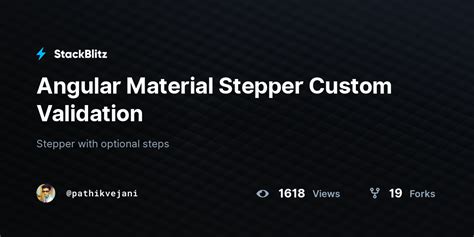 Angular Material Stepper Custom Validation Stackblitz