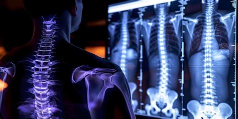 Premium Photo Digital Spine Bone Scan Interface For Orthopedic Proposals Using Mans Back Xray