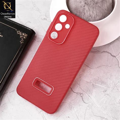 Samsung Galaxy A16 Cover Red New Carbon Fiber Ultra Thin Matte