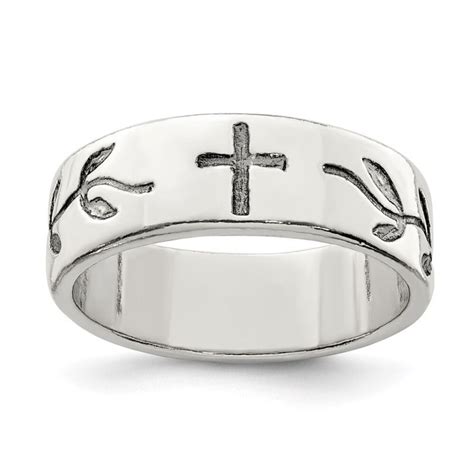 Kazi Luxury Sterling Silver Antique Cross Design Ring Gem