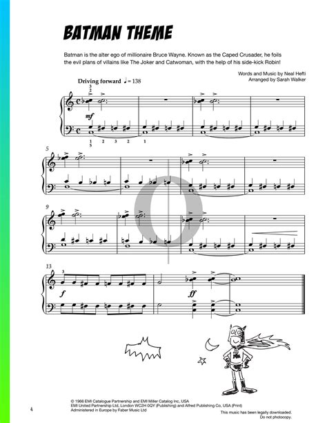 Partition Piano The Batman At Melvin Jackson Blog