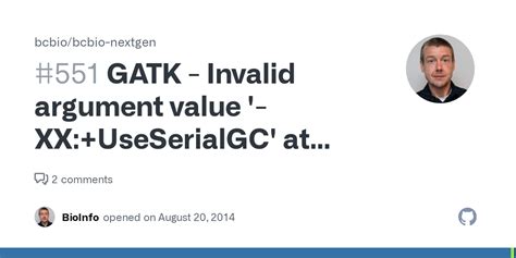 Gatk Invalid Argument Value Xxuseserialgc At Position 0 · Issue