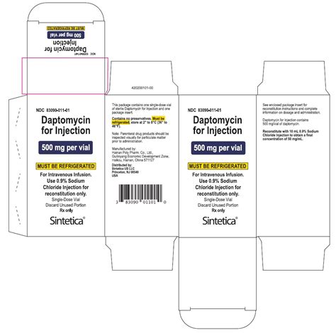 Dailymed Daptomycin Injection Powder Lyophilized For Suspension