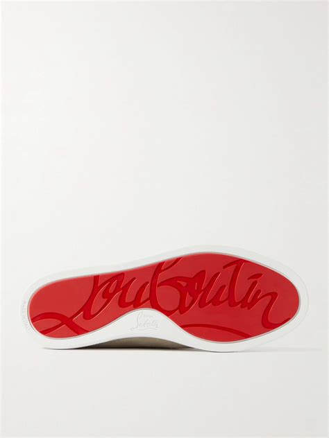 Christian Louboutin Varsiboat Logo Embossed Suede Loafers For Men Mr