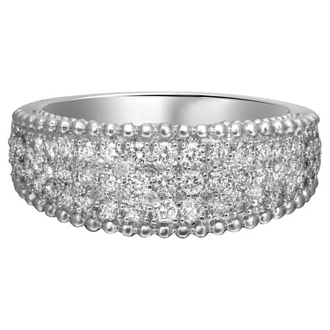 Pave Diamond Ring Round Cut 14k White Gold 100 Cttw For Sale At 1stdibs