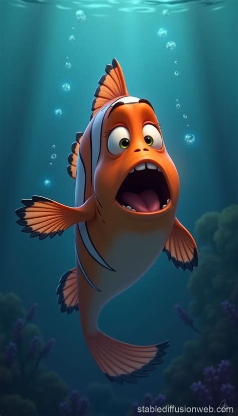 Disney Style Cartoon Fish Stable Diffusion Online