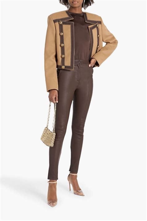 Balmain Leather Skinny Pants The Outnet