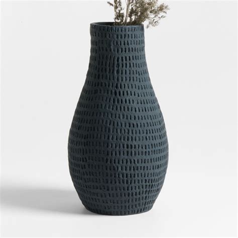 Oaxaca Tall Black Cotton Mache Vase 16 Reviews Crate And Barrel