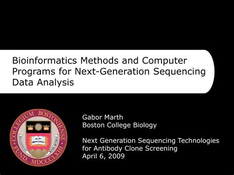 ppt bioinformatics methods and computer programs for next generation