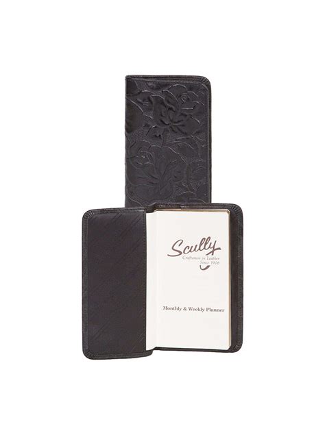 Scully Leather Black New Tooled Leather Ruled Pocket Notebook