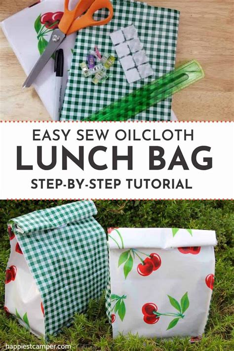 Oilcloth Lunch Bag Tutorial Beginner Sewing Projects Easy Lunch Bag