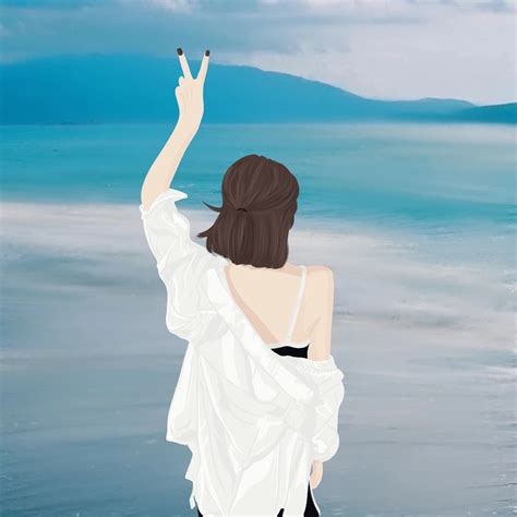 美女图片微信头像背影短发