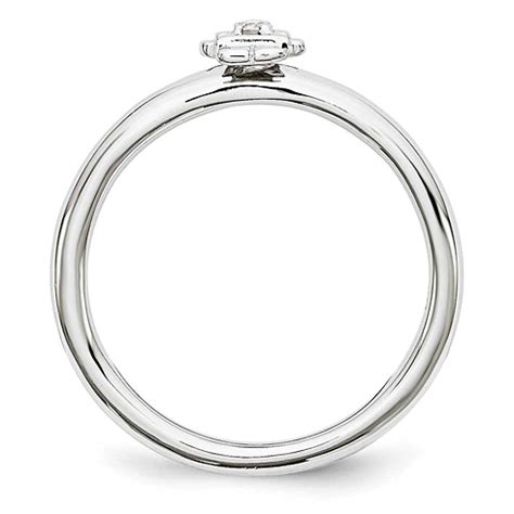 Sterling Silver Stackable Expressions White Topaz Girl Ring Qsk1926