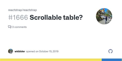 Scrollable Table · Issue 1666 · Reactstrapreactstrap · Github