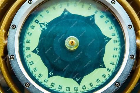 Premium Photo Classic Gyrocompass On The Bridge Of A Ship Closeup