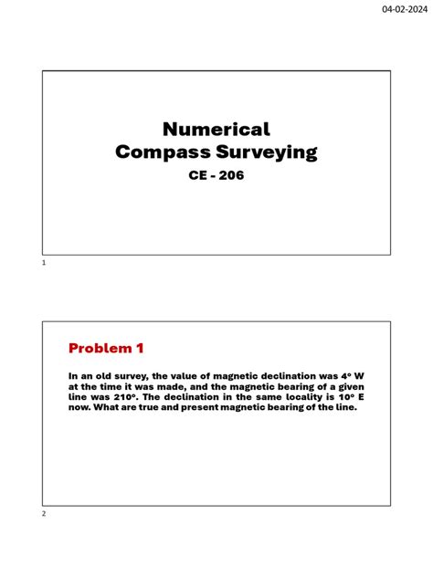 Tutorial 03 Numerical Compass Surveying Pdf
