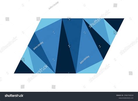 Triangulated Parallelogram Shape Blue Shades Icon Stock Vector Royalty Free 2592750533