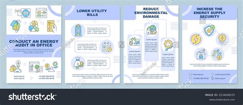 Conduct Energy Audit Office Blue Brochure Stock Vector Royalty Free