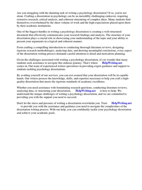 Psychology Dissertation Structure Pdf Thesis Essays
