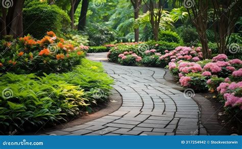 Pathway Gray Bricks Stock Illustration Illustration Of Fourth 317254942